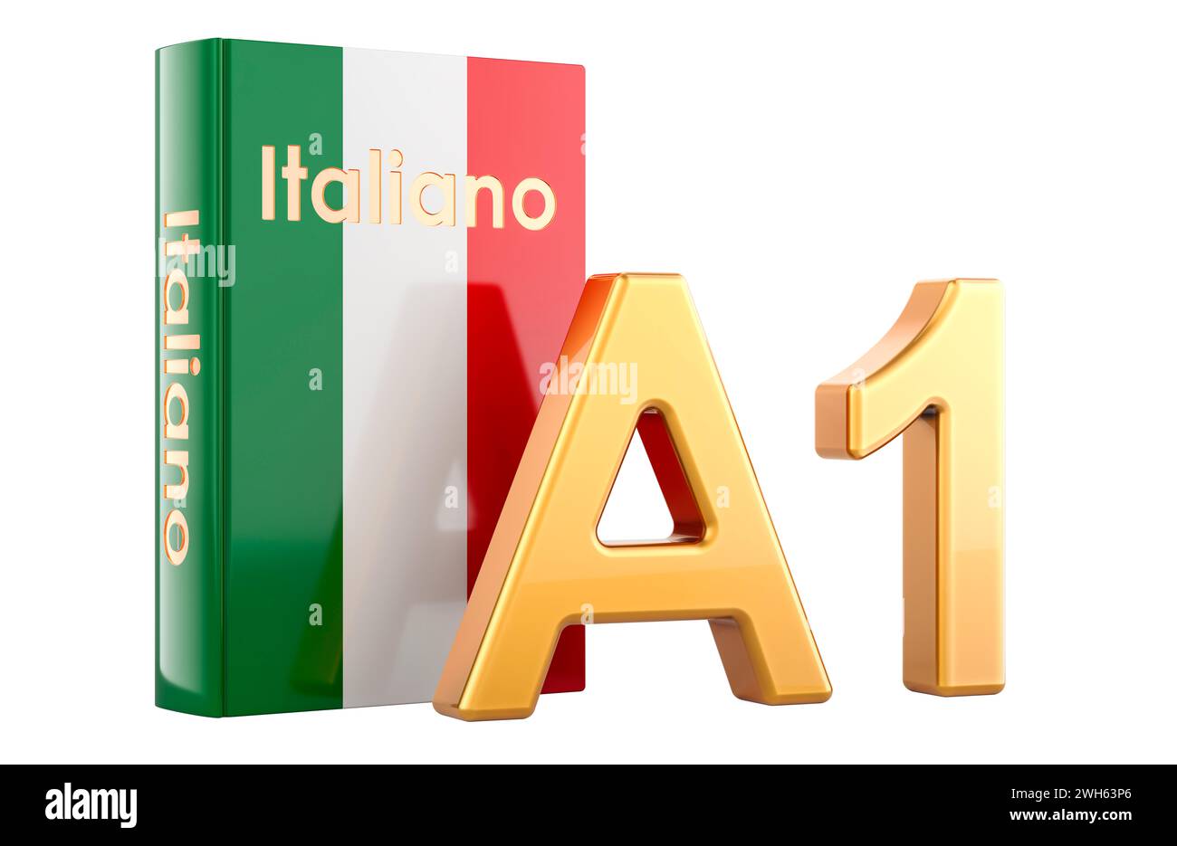 A1 Italian level, concept. Level elementary, beginner. 3D rendering ...