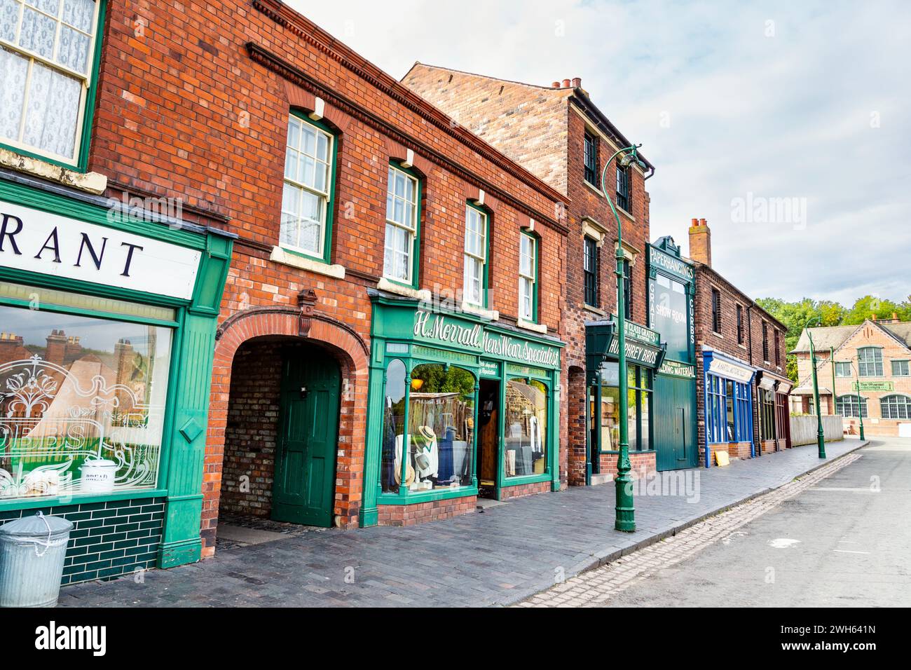 Recreation of an early 20th century street with shops, Black Country ...