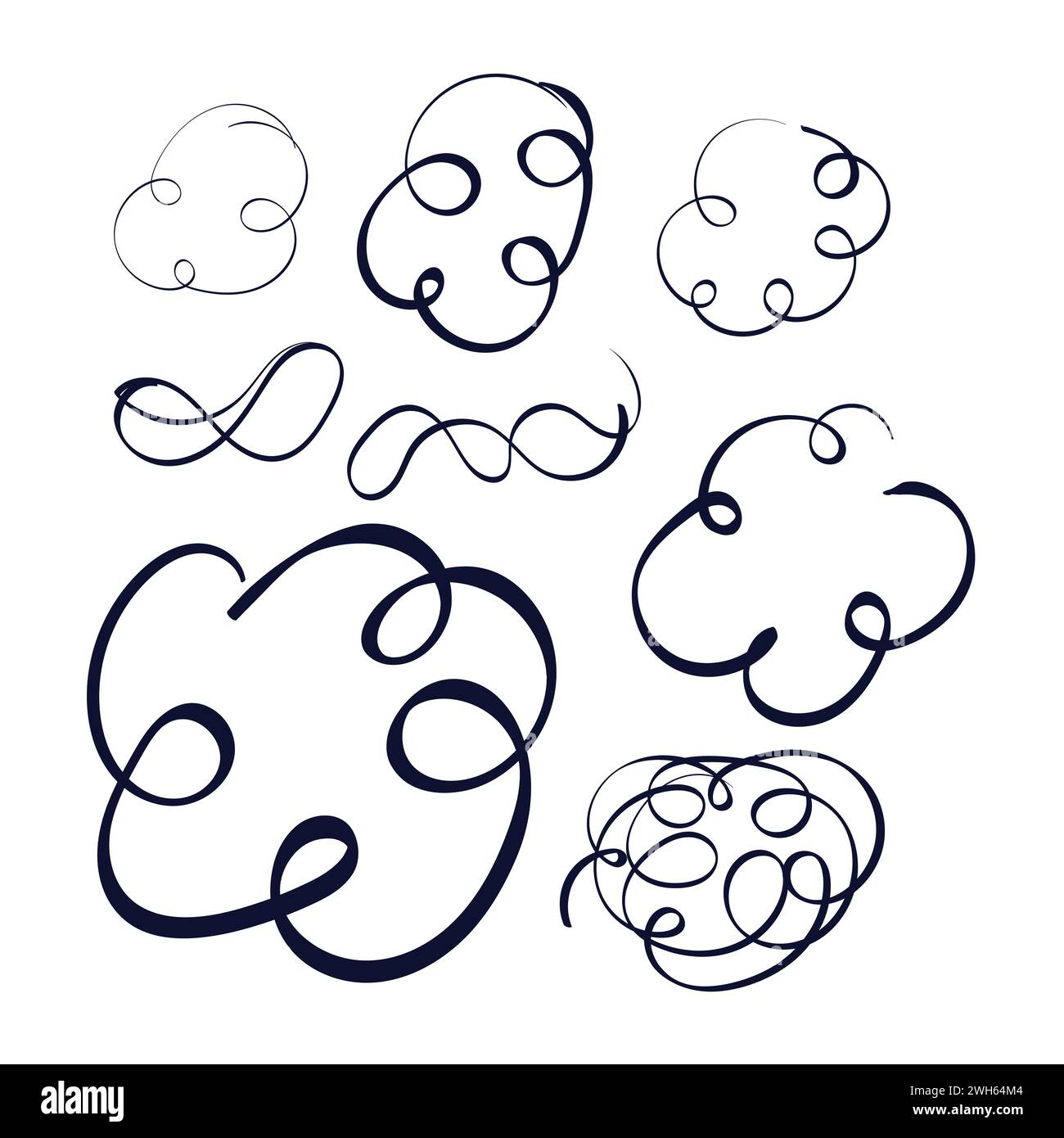 Random Hand Drawn Scribble Doodle symbols Vector Random Hand drawn ...