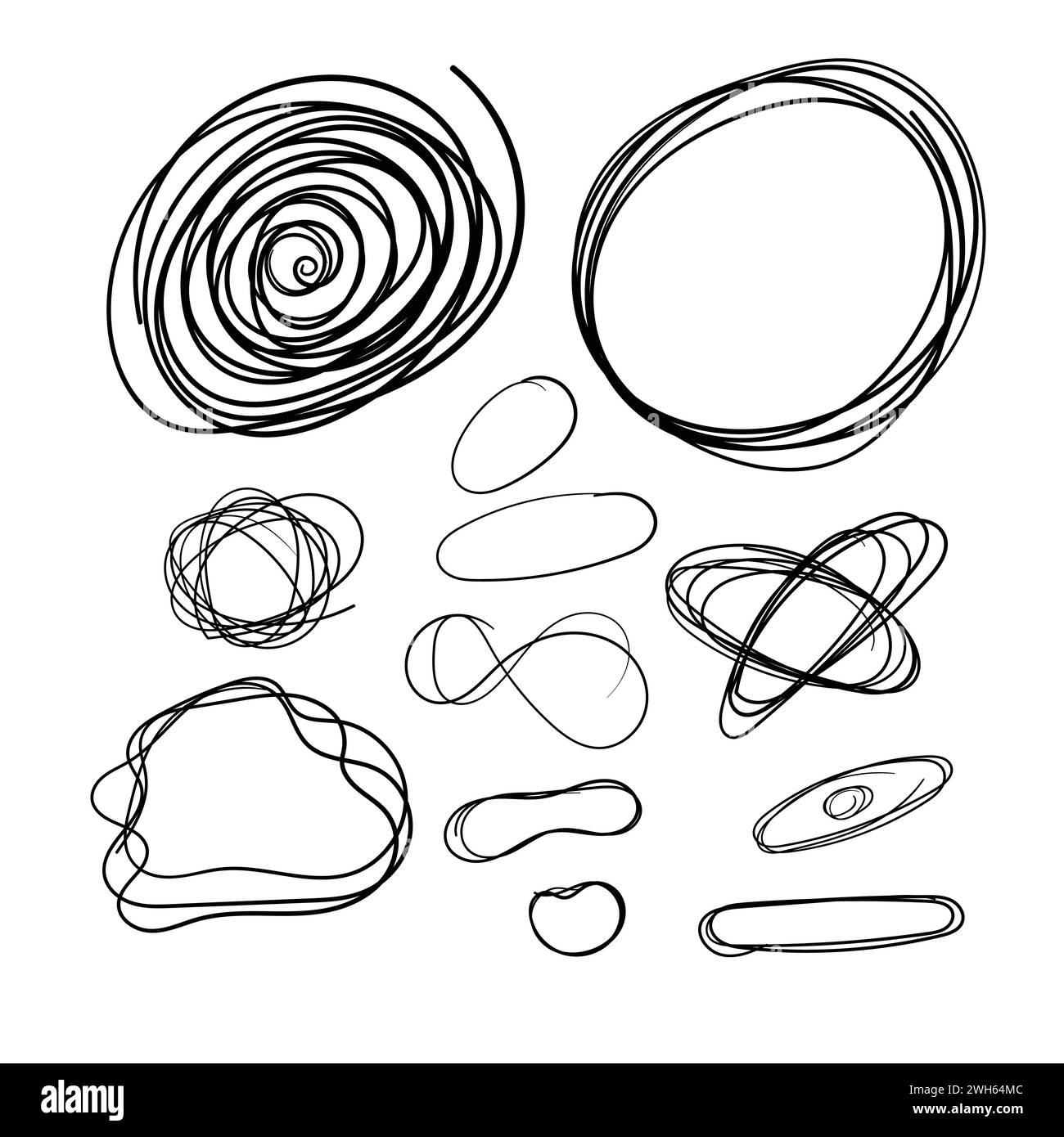 Random Hand Drawn Scribble Doodle symbols Vector Random Hand drawn ...