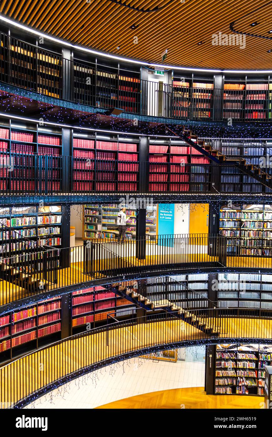 Coloutful interior of the Birmingham Library, Birmingham, England Stock ...