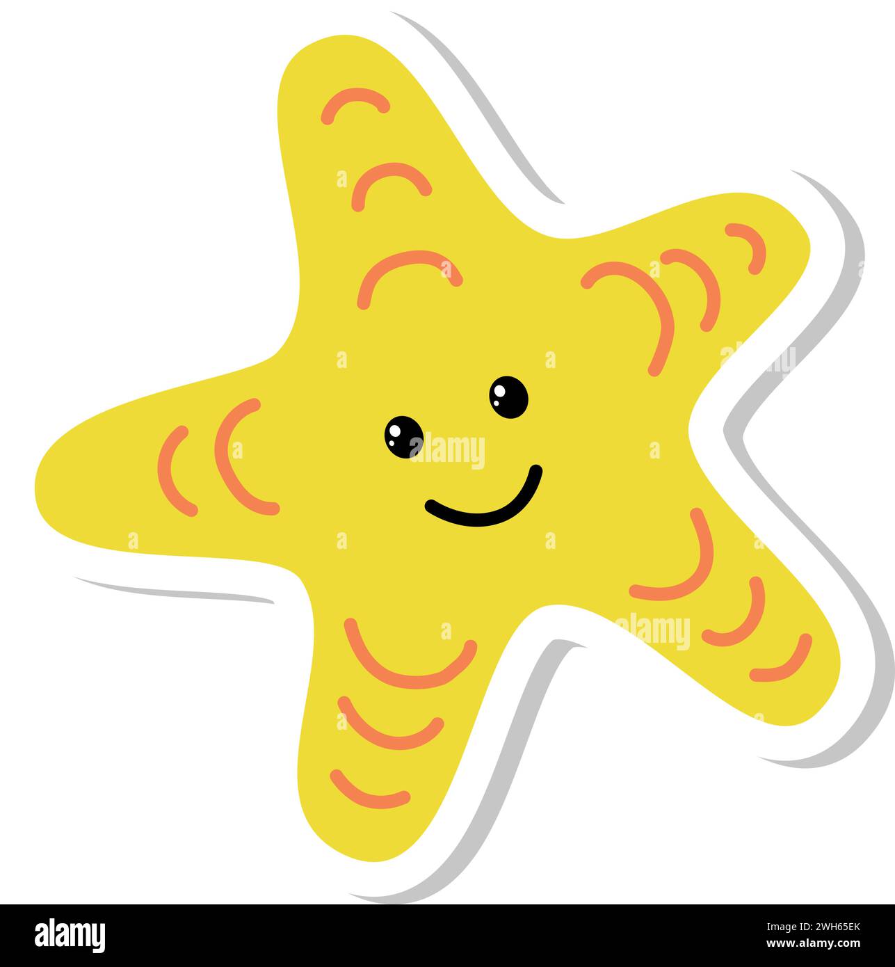 Cute cartoon starfish sticker design Stock Vector Image & Art - Alamy