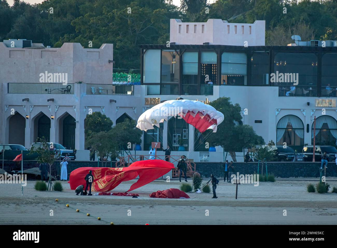 Skydiving Team Lekhwiya Forces Katara events AFC Cup 2023 Stock Photo ...