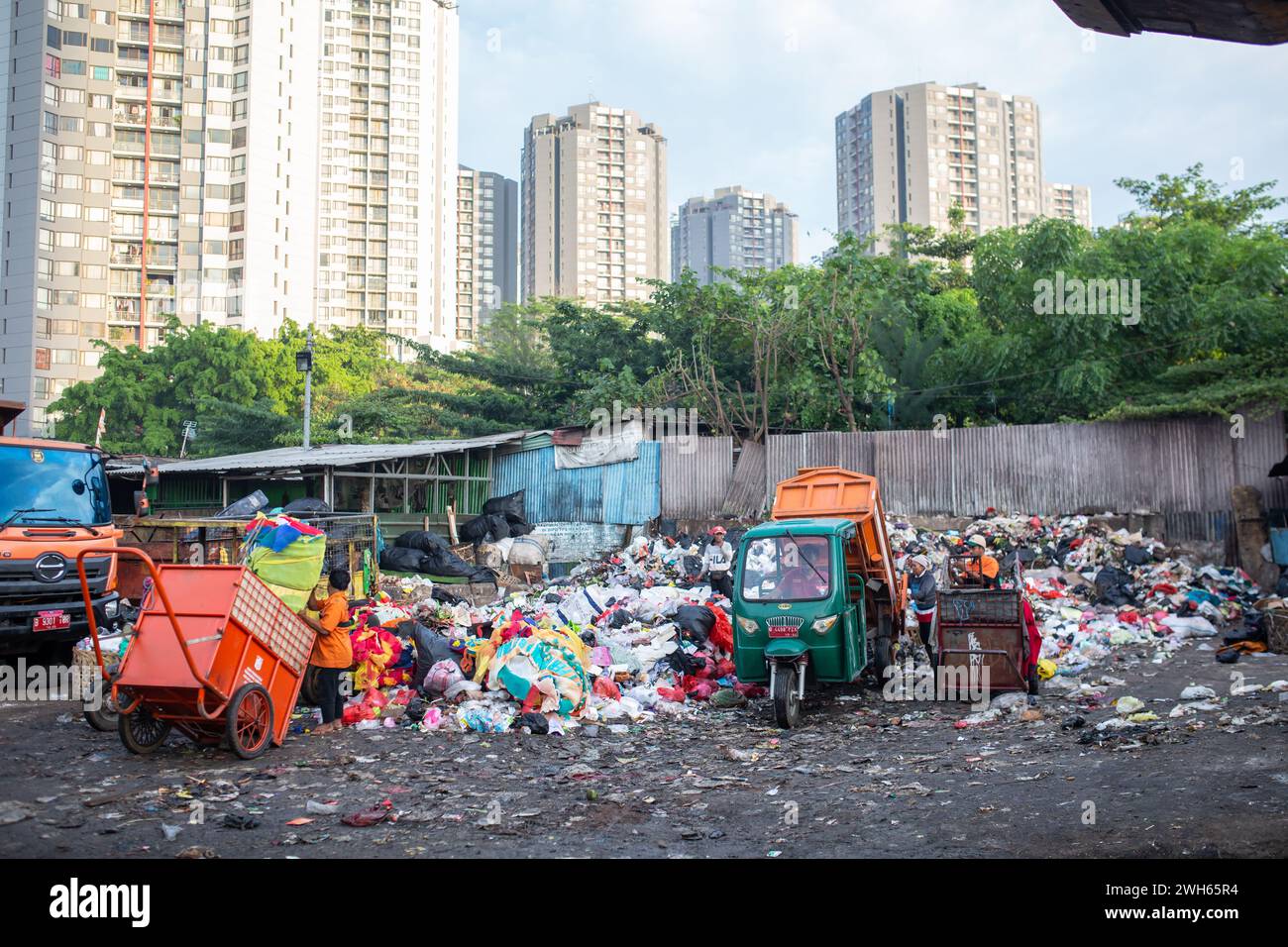 Jakarta, Indonesia - February 8, 2024: An unidentified man working at ...
