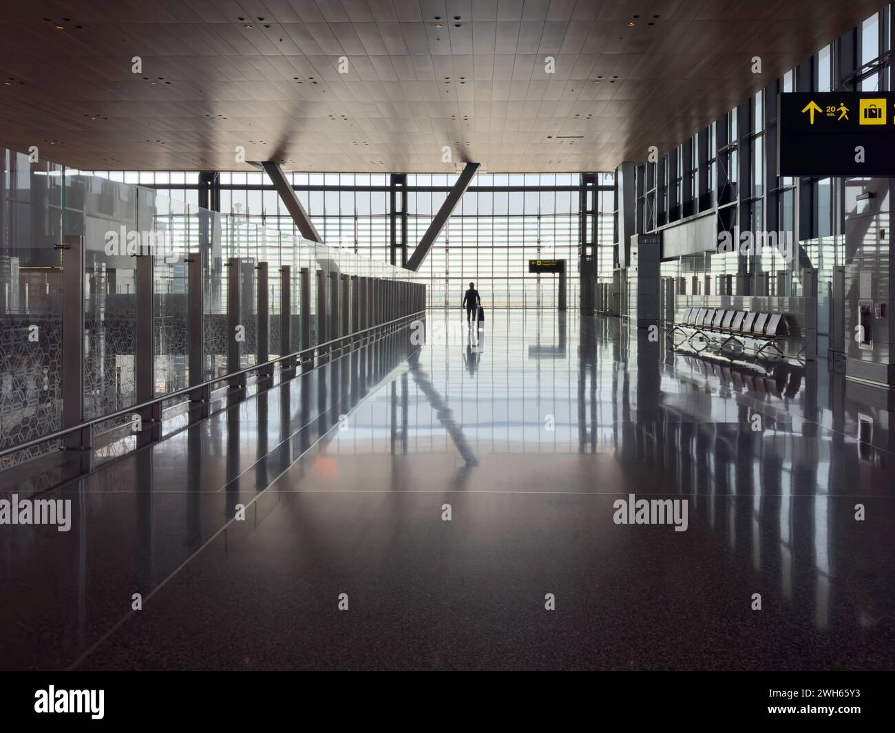 Doha, Qatar - January 19, 2024: The Exterior view of passenger terminal ...