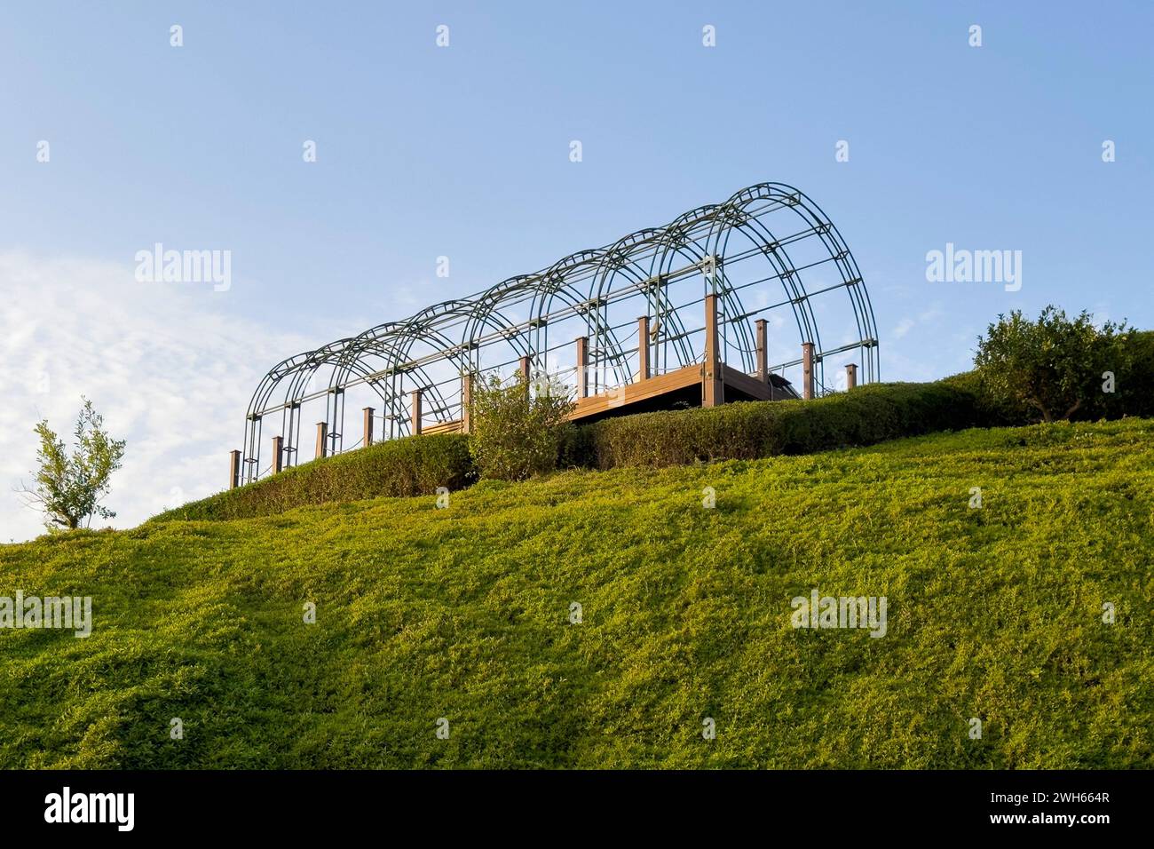 Doha, Qatar - December 3 2023: The view from the top of the hill in the ...