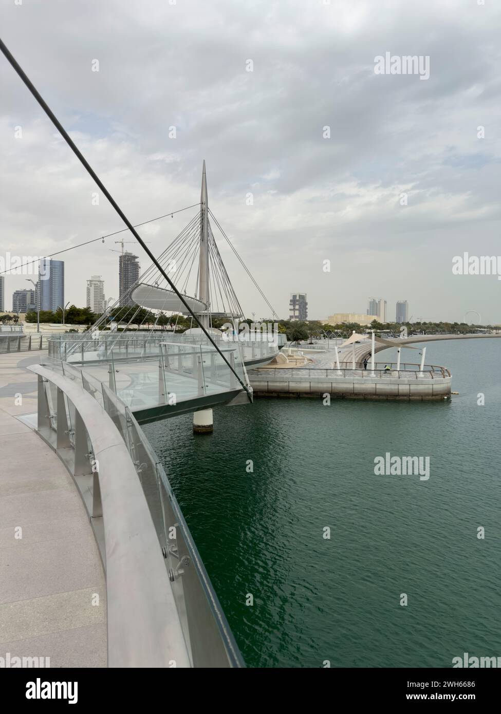 Lusail Bridge Qetaifan Island Lusail boulevard Qatar. Hanging Bridge ...