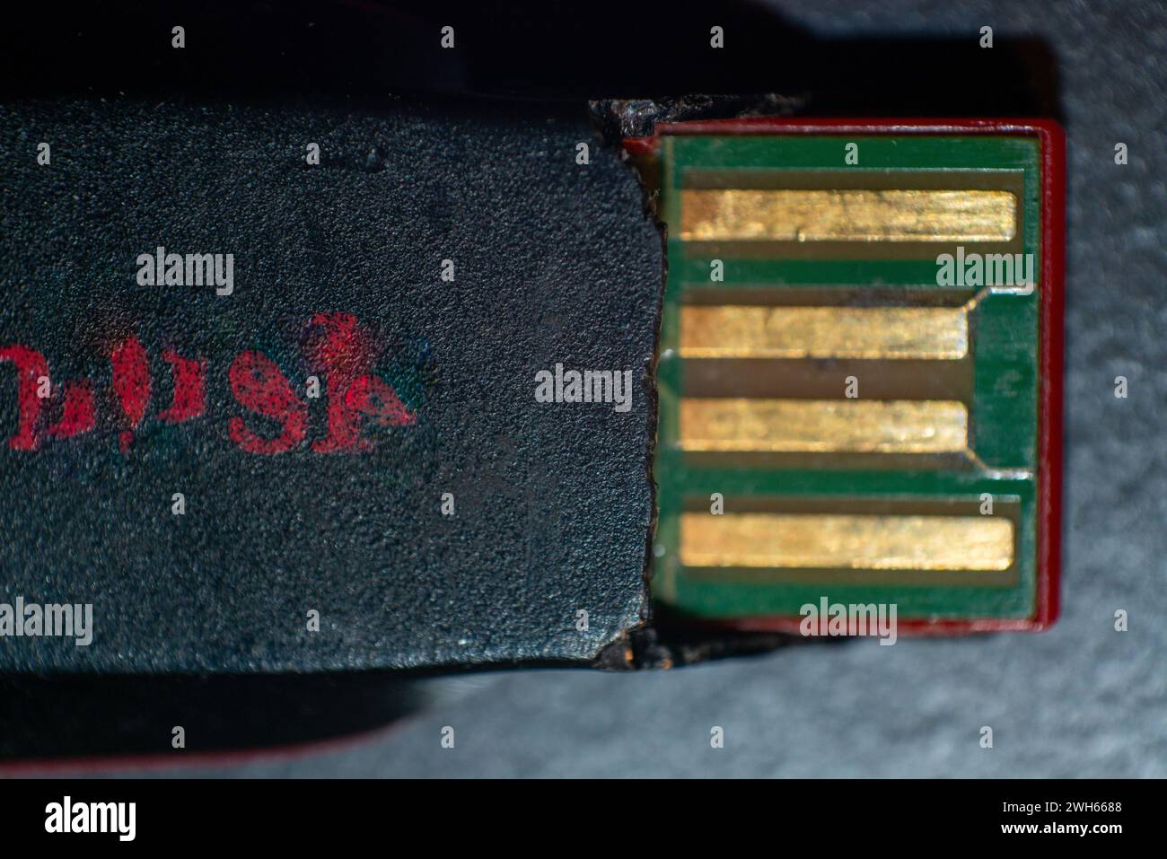 A detailed macro photo capturing the intricate design and technology of ...