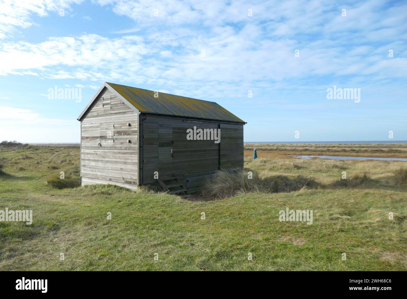 Hunstanton by the sea old shore outside hut huts sand water view views ...