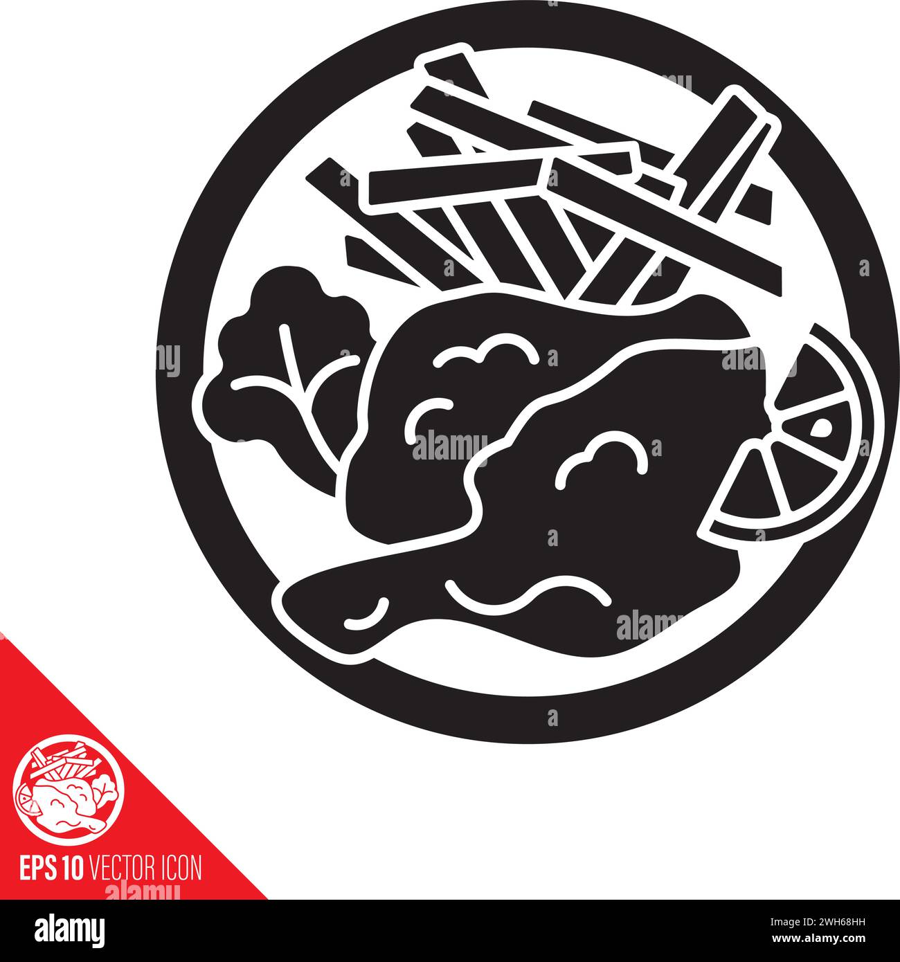 Wiener schnitzel fries on Stock Vector Images - Alamy