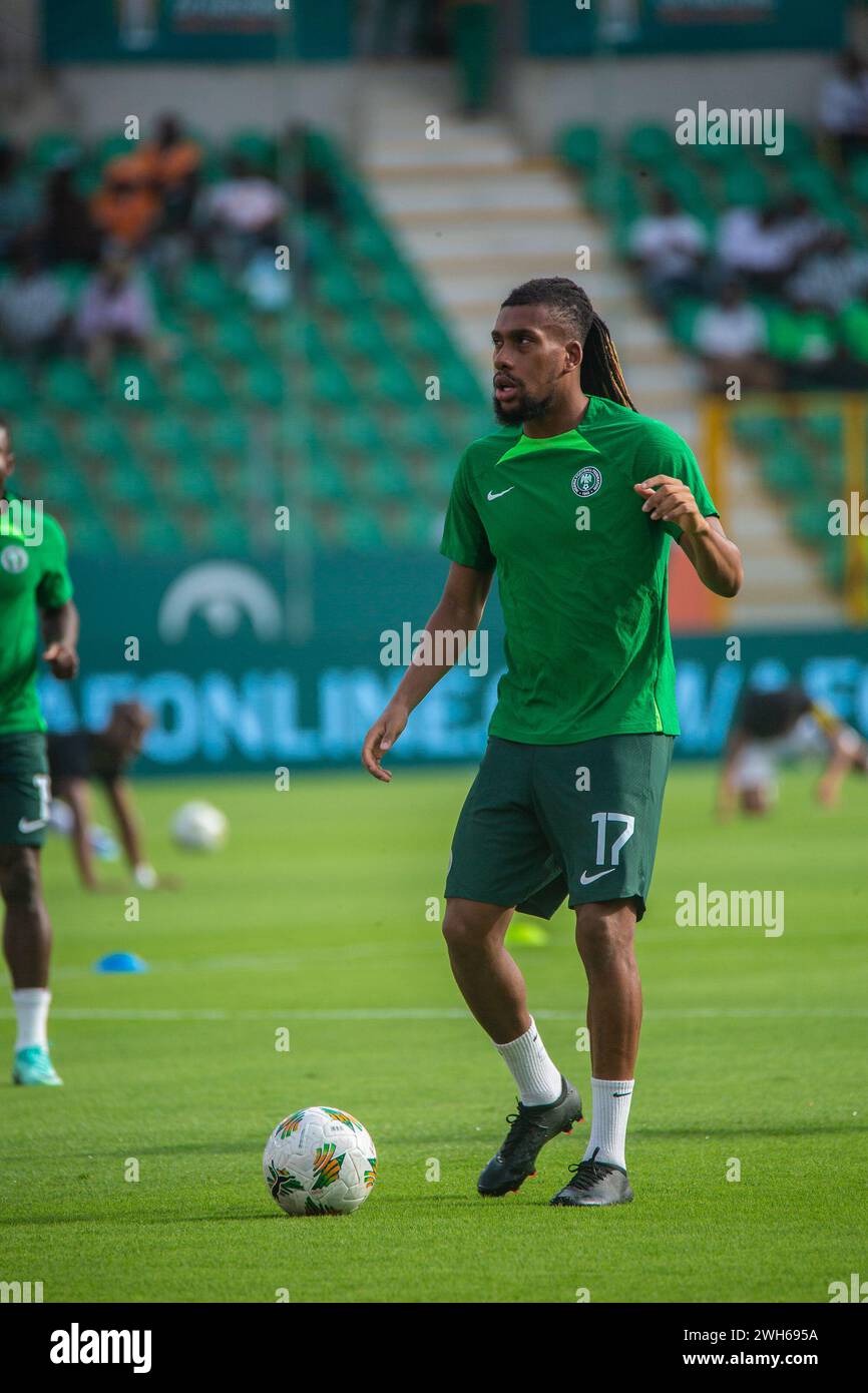 Nigeria player, Alex Iwobi during the pre-match training of the semi ...