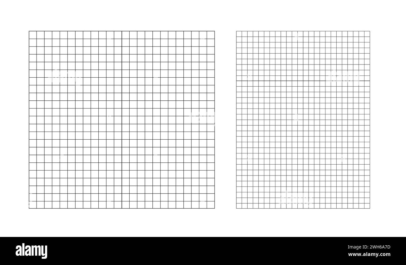 Sheet of paper in cells. Education, school, stationery illustration ...