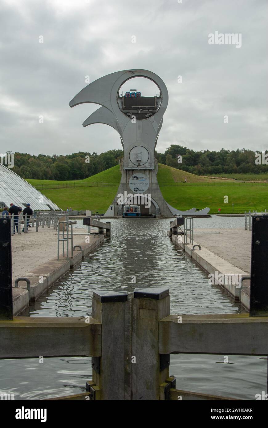 The Falkirk Wheel rotating boat lift, Falkirk, Scotland, United Kingdom ...