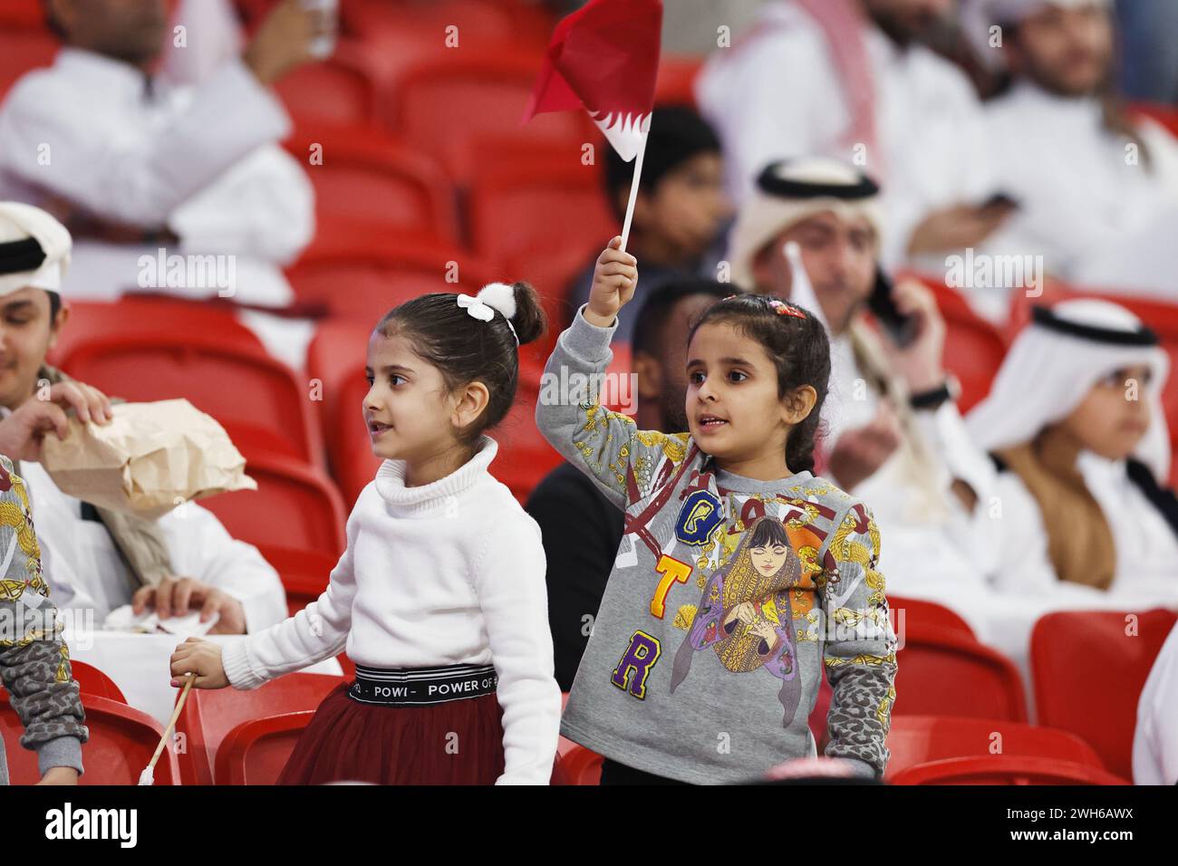 Doha, Qatar. 7th Feb, 2024. Qatar kids fans Football/Soccer : "AFC ...