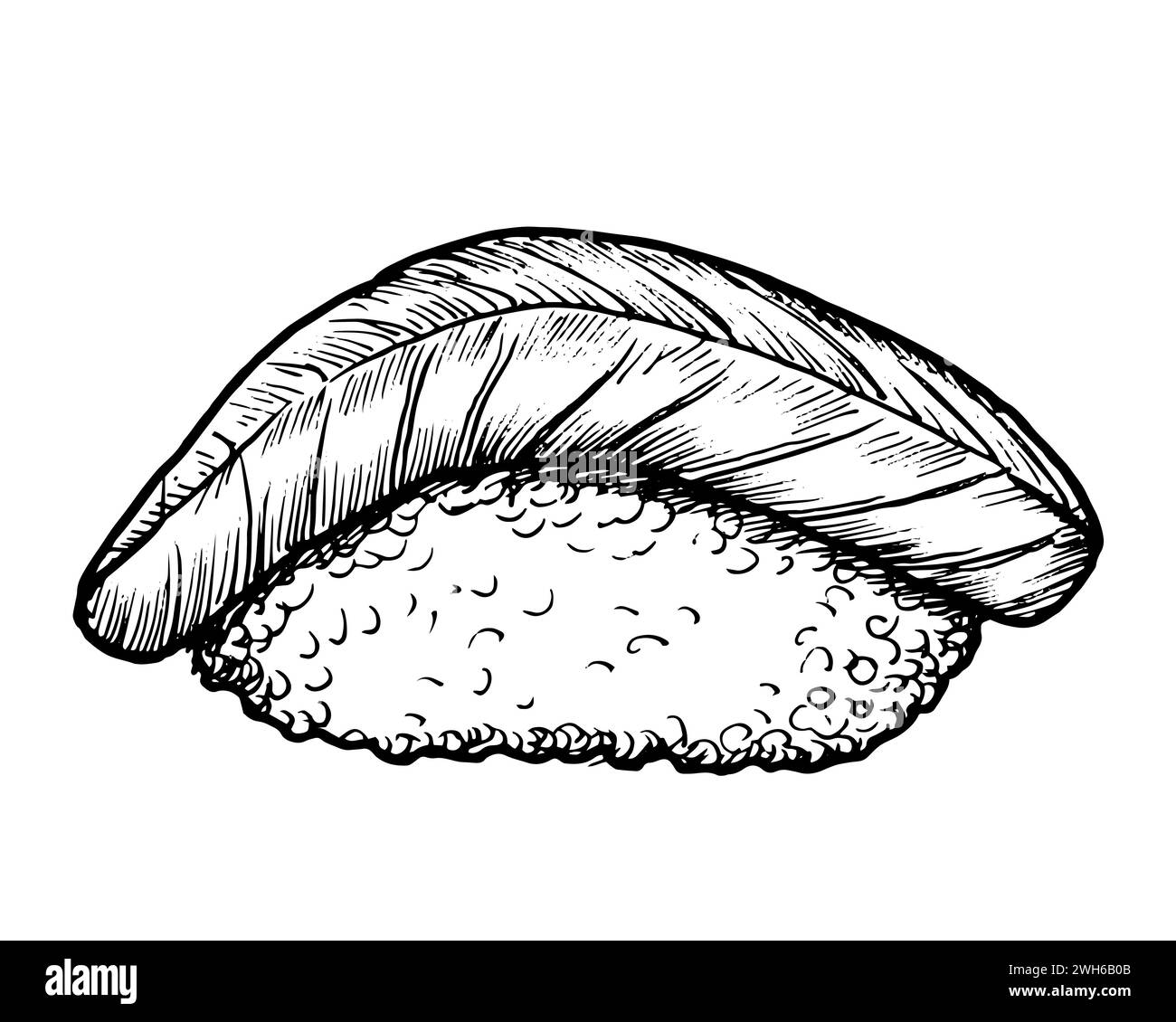 Drawing of nigiri sushi - hand sketch of food Stock Vector Image & Art ...