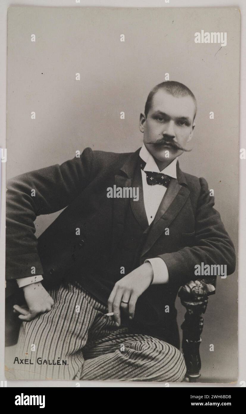 Postcard made of Axel Gallén´s photography studio portrait, Helsinki ...
