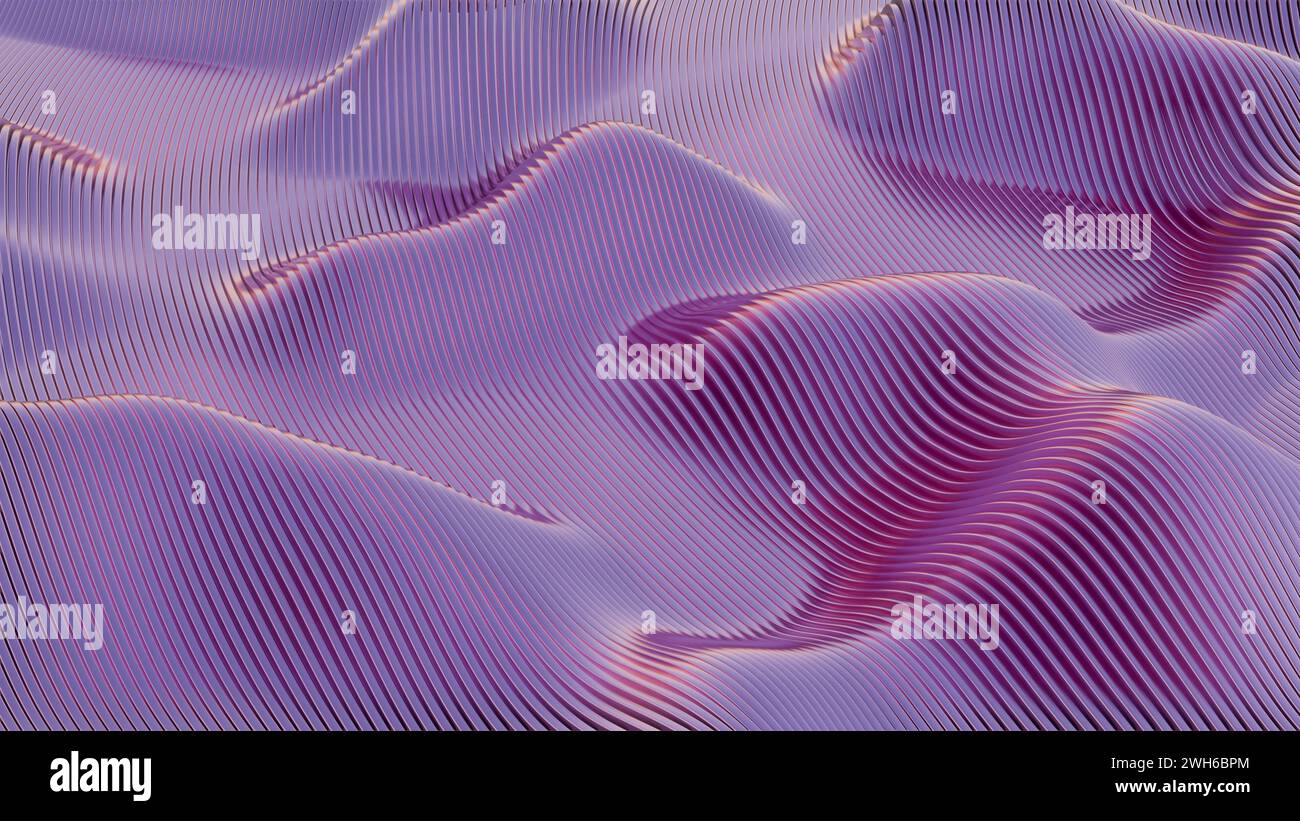 Waves of dynamic waveforms with effects, creating a visually rhythmic and harmonious composition ...