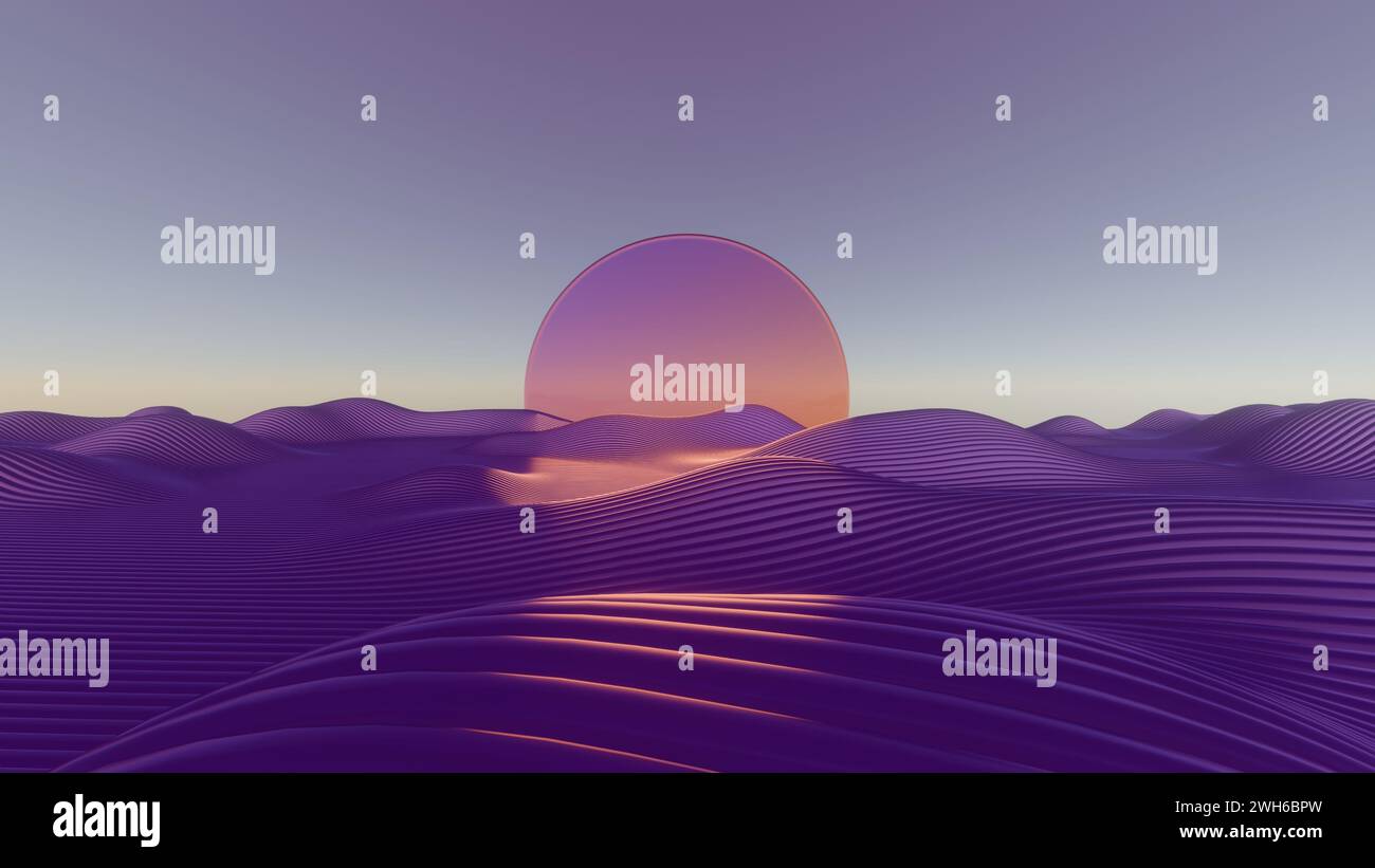 3D minimalist animation with a retro wave vibe, featuring pastel colors ...