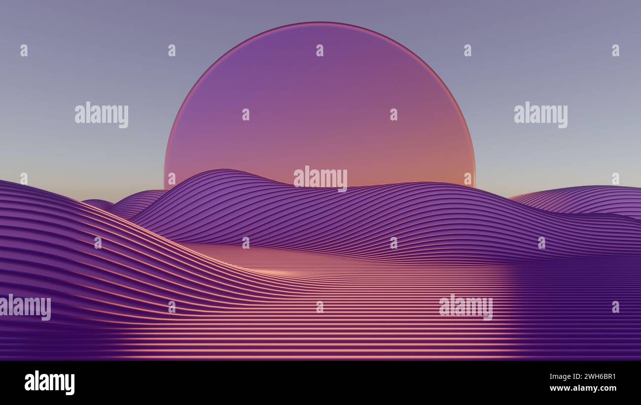 3D minimalist animation with a retro wave vibe, featuring pastel colors ...