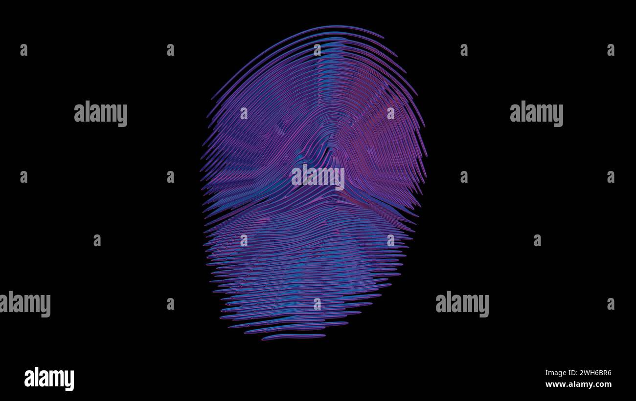 Minimalist fingerprint outline against a colorful, background Stock ...