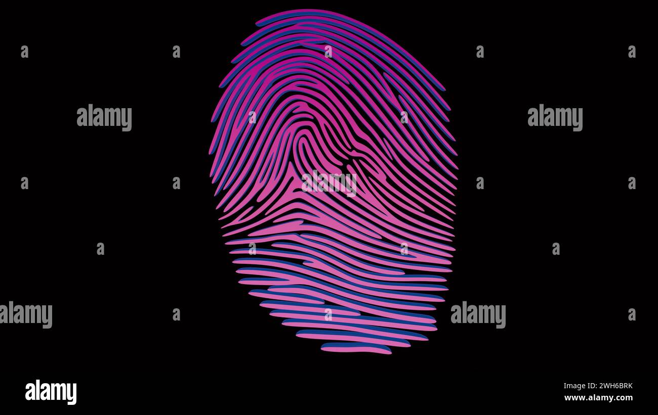 Minimalist fingerprint outline against a colorful, background Stock ...