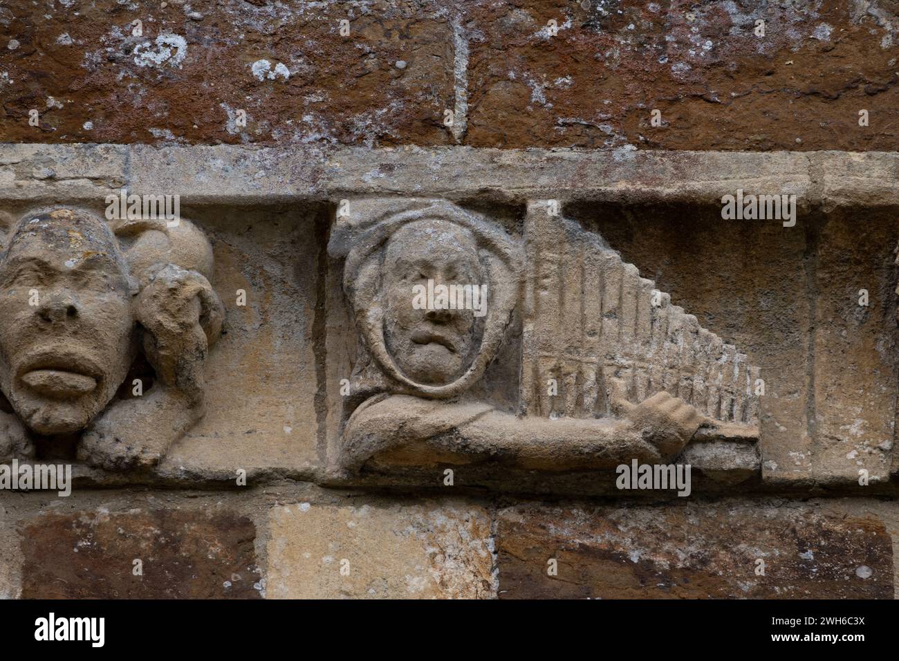 North aisle corbel table carvings, St. Mary`s Church, Adderbury ...