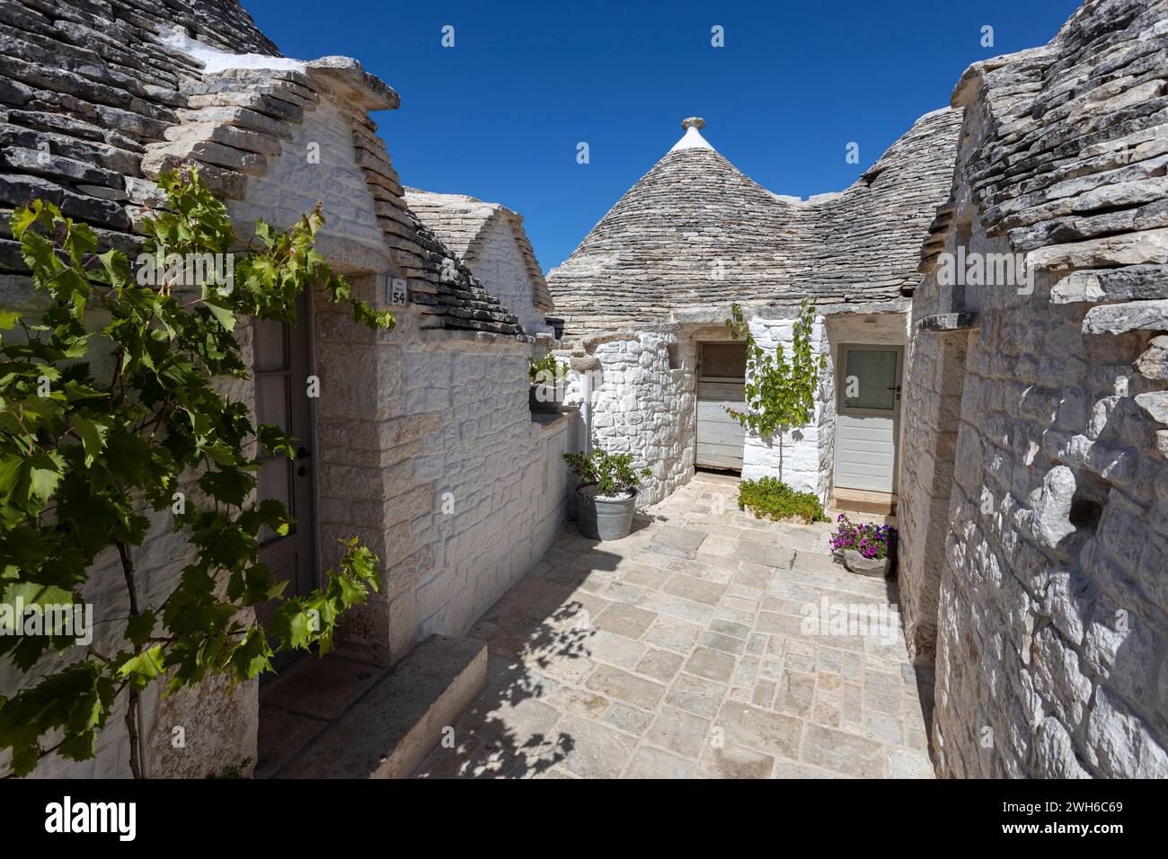 The Trulli of Alberobello, the typical limestone houses in the province ...