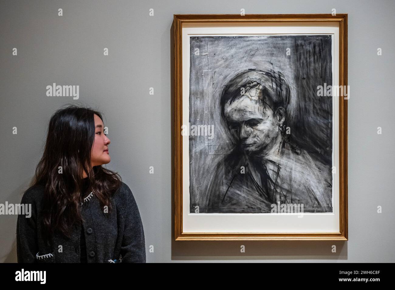 London, UK. 8th Feb, 2024. Versions of Head of Leon Kossoff, 1957 ...
