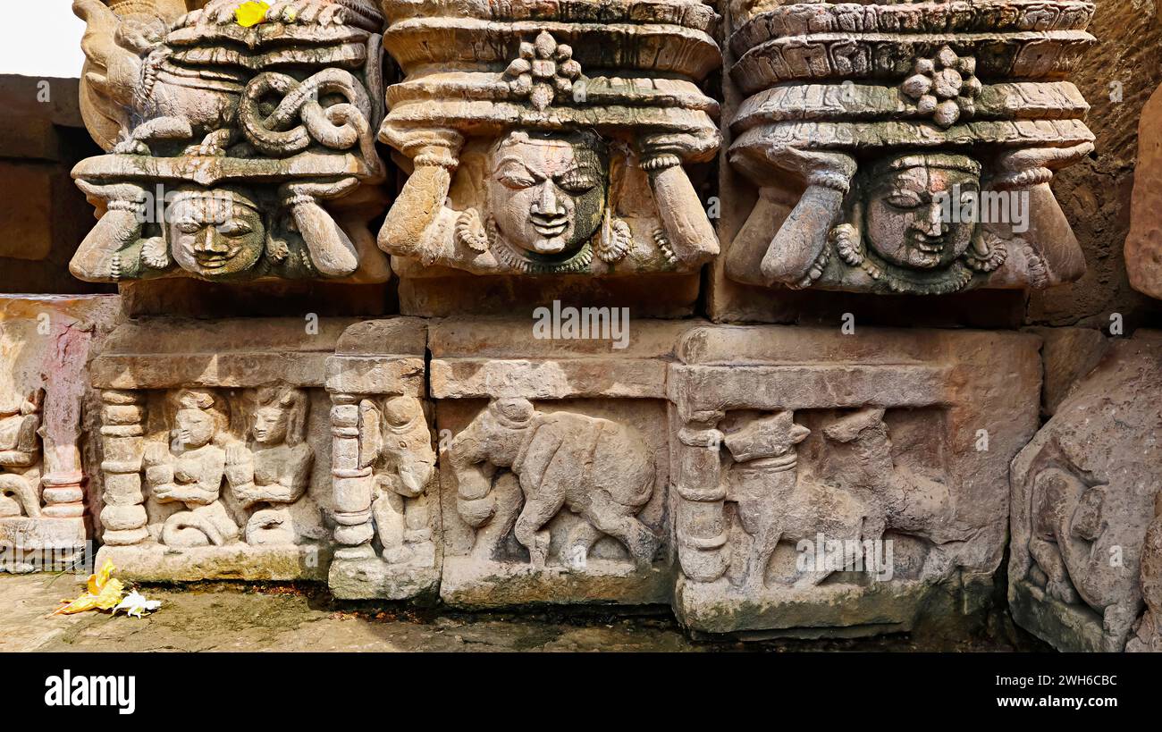 Carvings Panels of Kichak Holding a Pillars, Nandi and Gaj on the Shri ...
