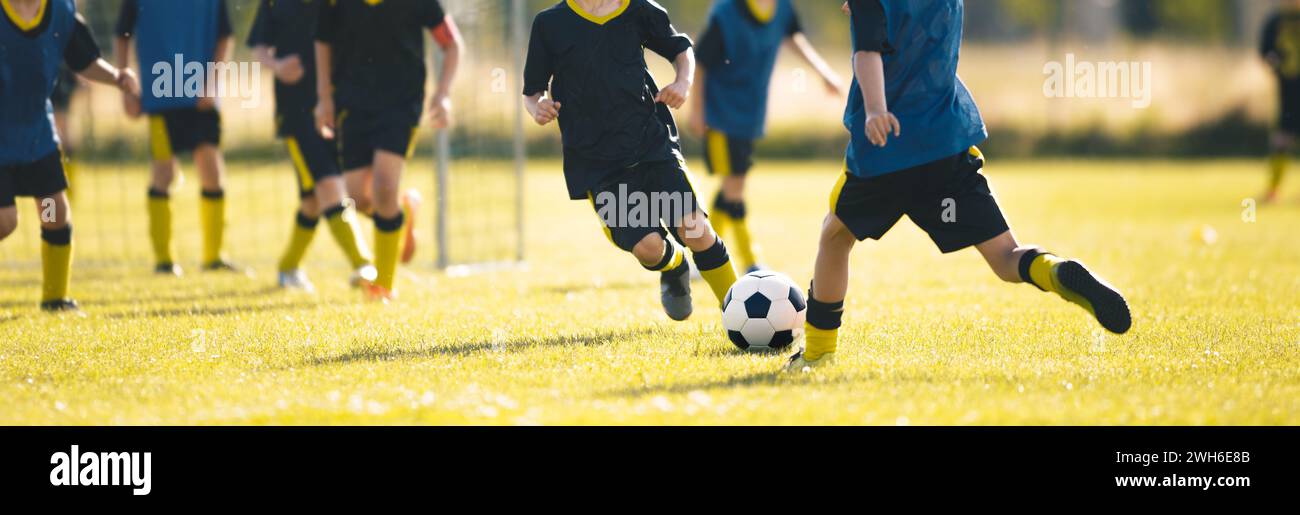 Soccer Practice Game For School Kids. Boys In Football Club In Training ...