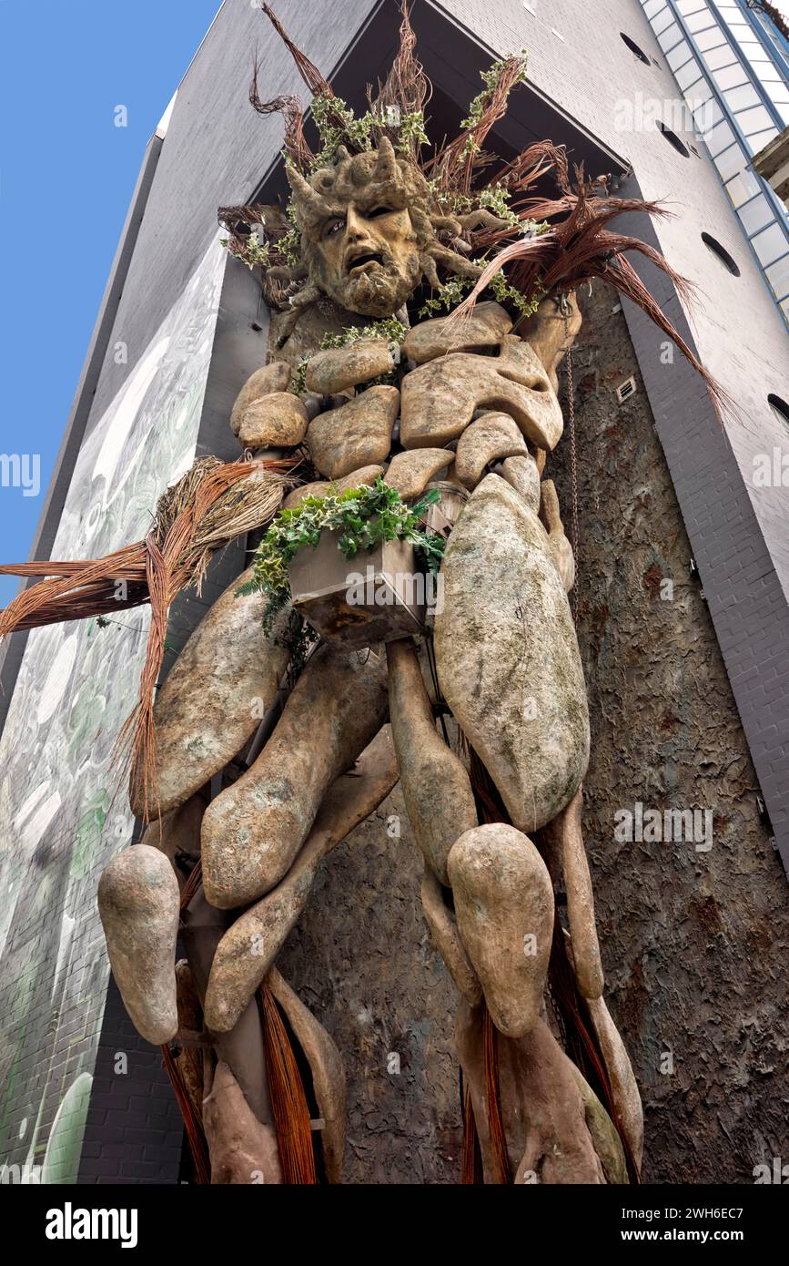 Digbeth. The Green Man sculpture by Toin Adams at the Custard Factory ...