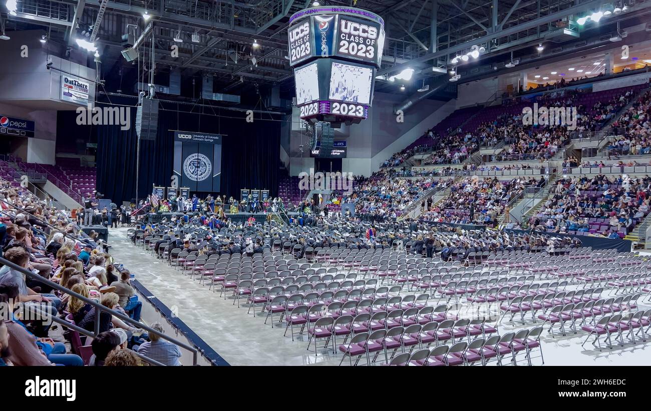 University of Colorado Springs graduation at World Arena Stock Photo ...