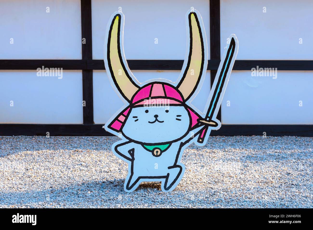 Shiga, Japan - April 3 2023: Hikonyan is a cat mascot created by the ...