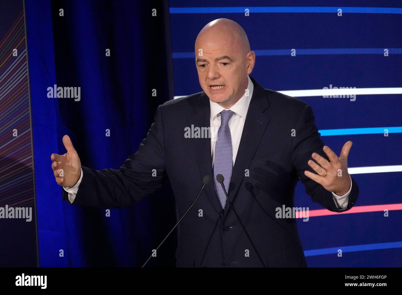 FIFA President Gianni Infantino speaks during the 48th UEFA congress in ...