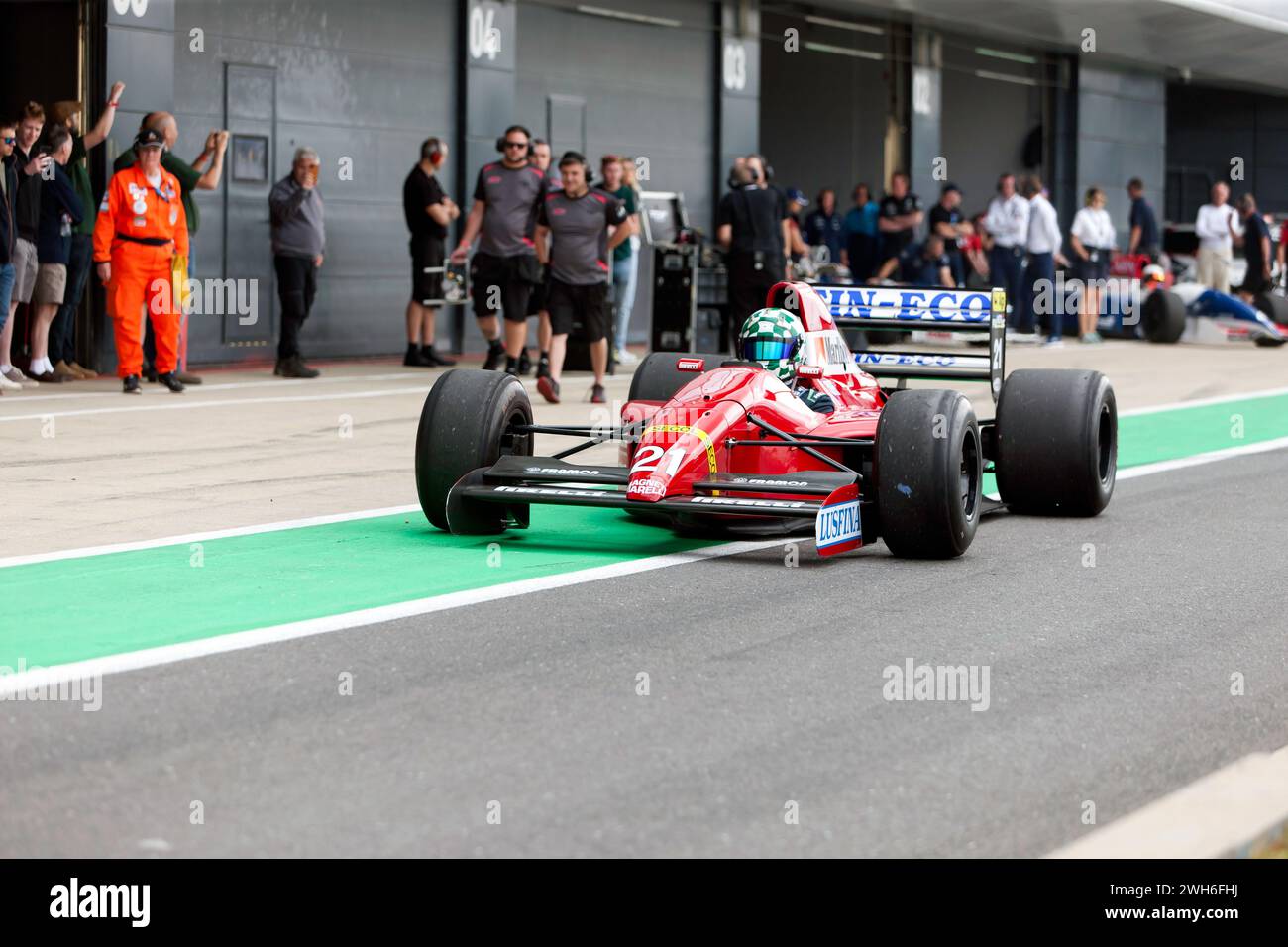 Matthew Wrigley driving his Red, 1991, Dallara F191, down the ...