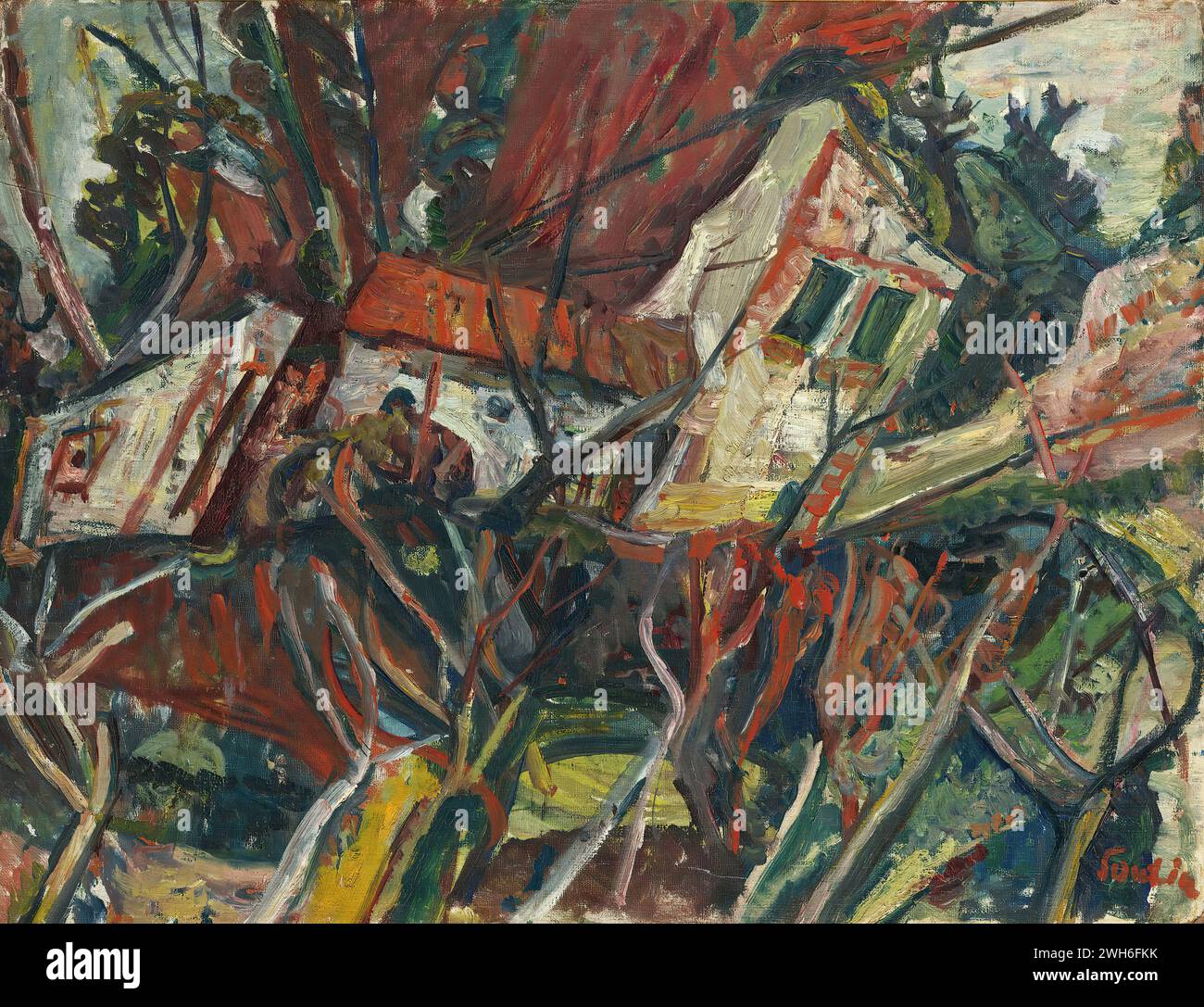 Chaïm Soutine, (1893–1943), Russian-French, Expressionism Paysage aux ...