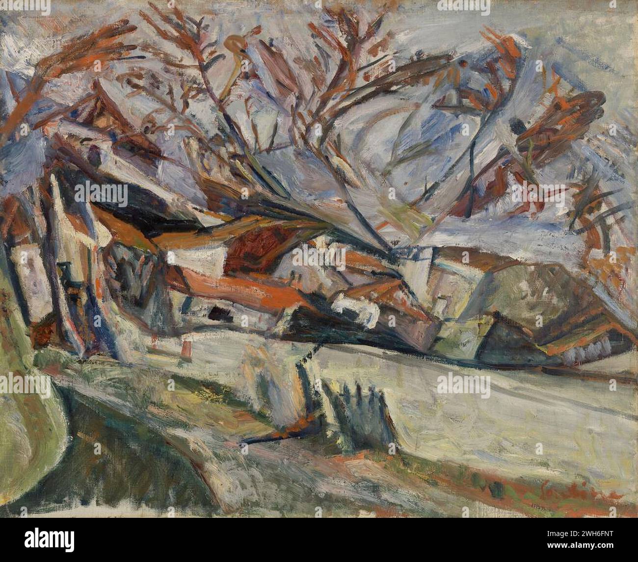Chaïm Soutine, (1893–1943), Russian-French, Expressionism Paysage avec ...
