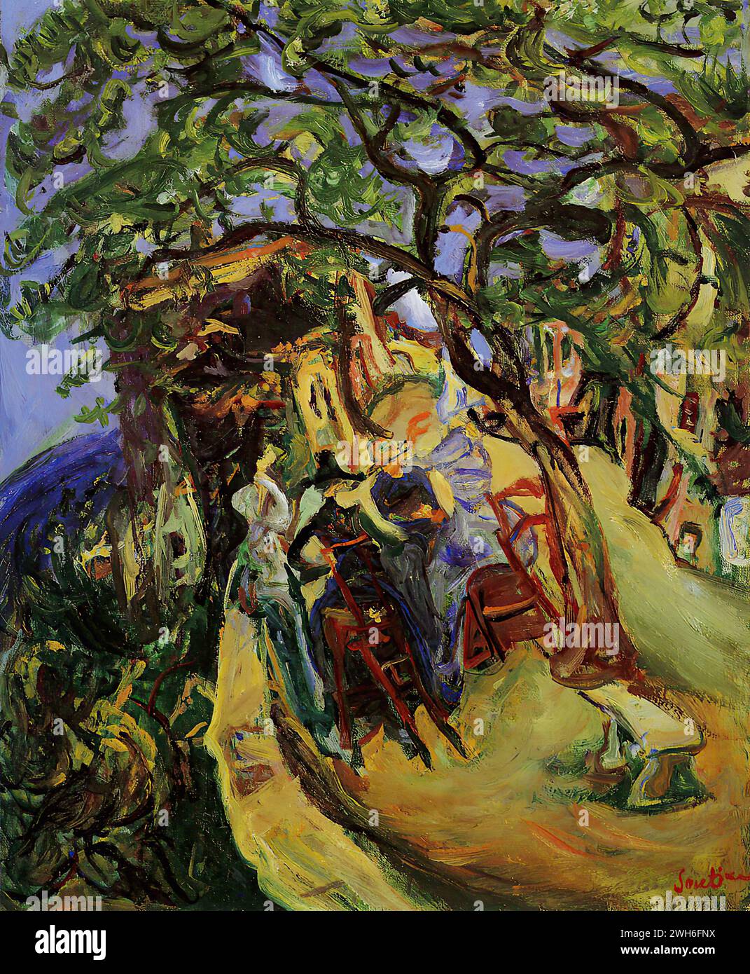 Chaïm Soutine, (1893–1943), Russian-French, Expressionism Paysage avec ...