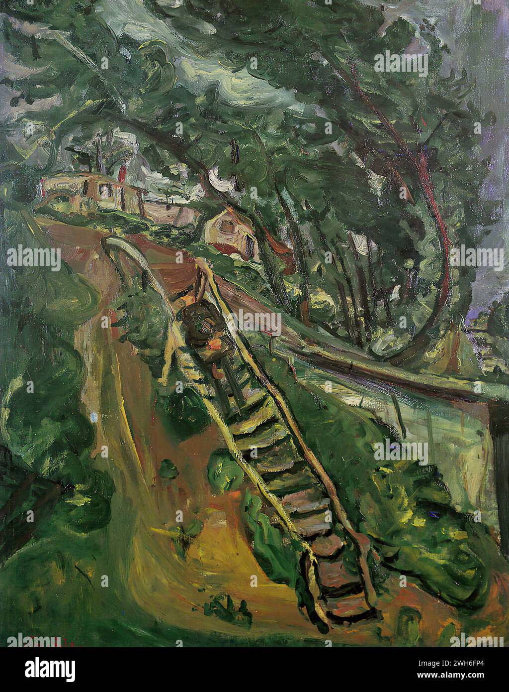 Chaïm Soutine, (1893–1943), Russian-French, Expressionism Paysage avec ...