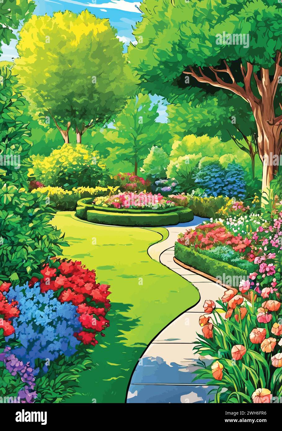 Garden greenery harmony Stock Vector Images - Alamy