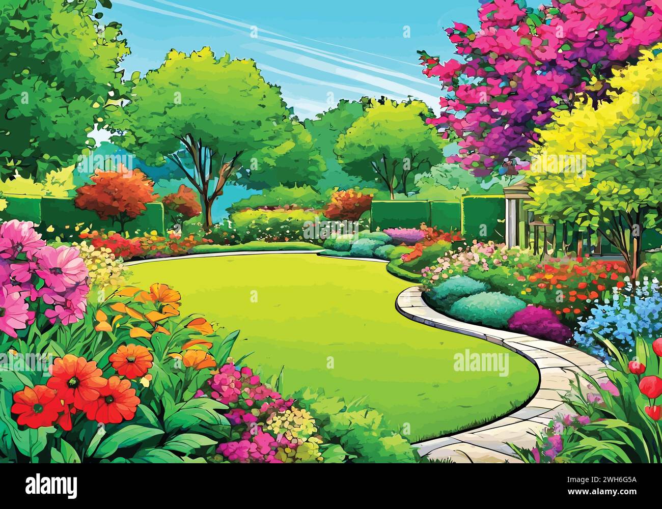 Trees and greenery Stock Vector Images - Alamy