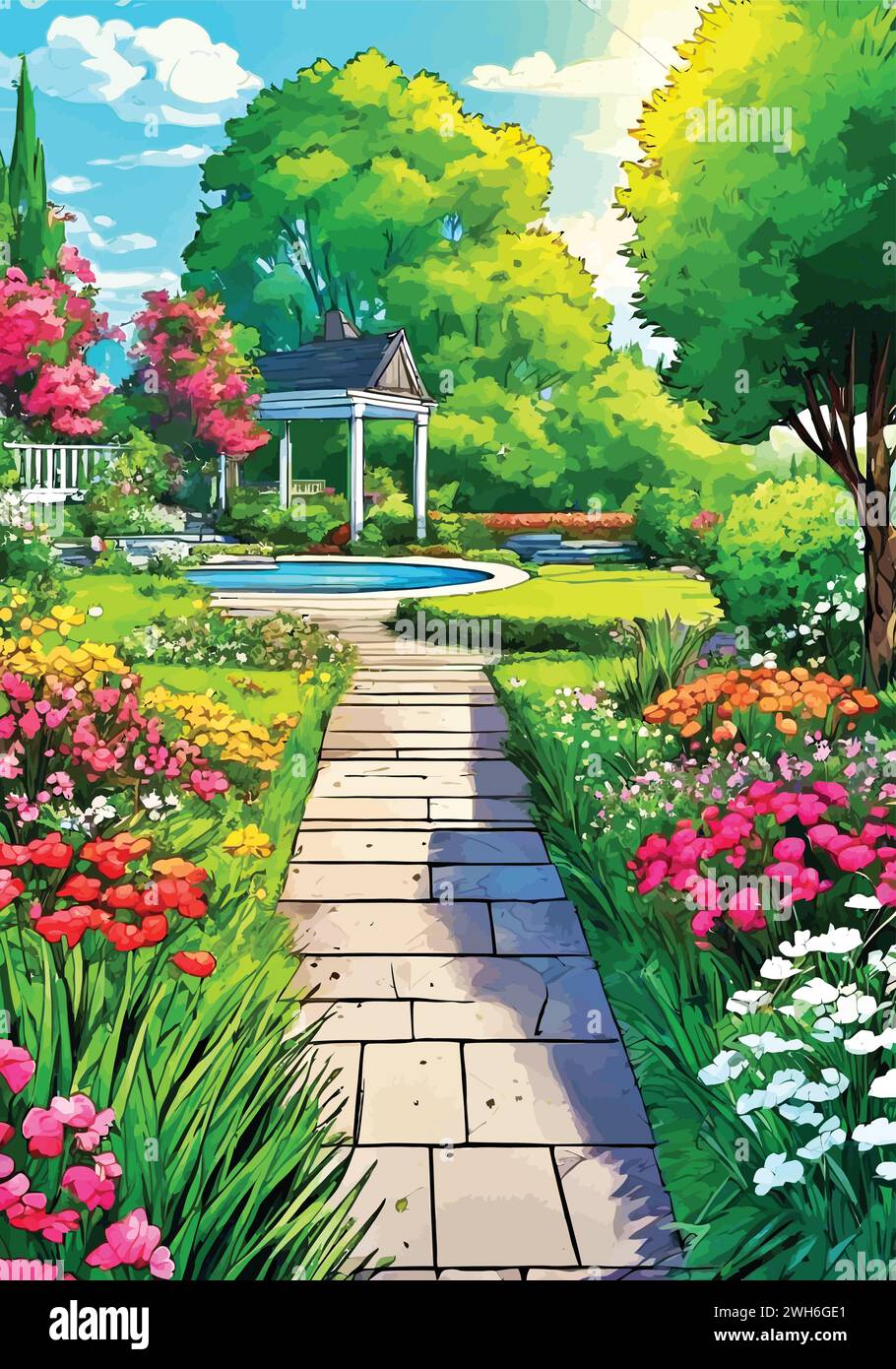 The garden area Stock Vector Images - Alamy