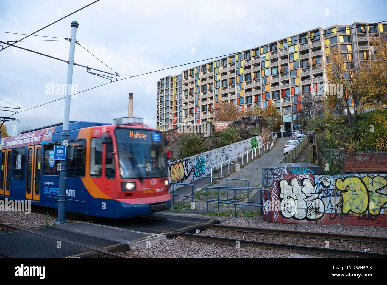 Sheffield tram train hi-res stock photography and images - Alamy