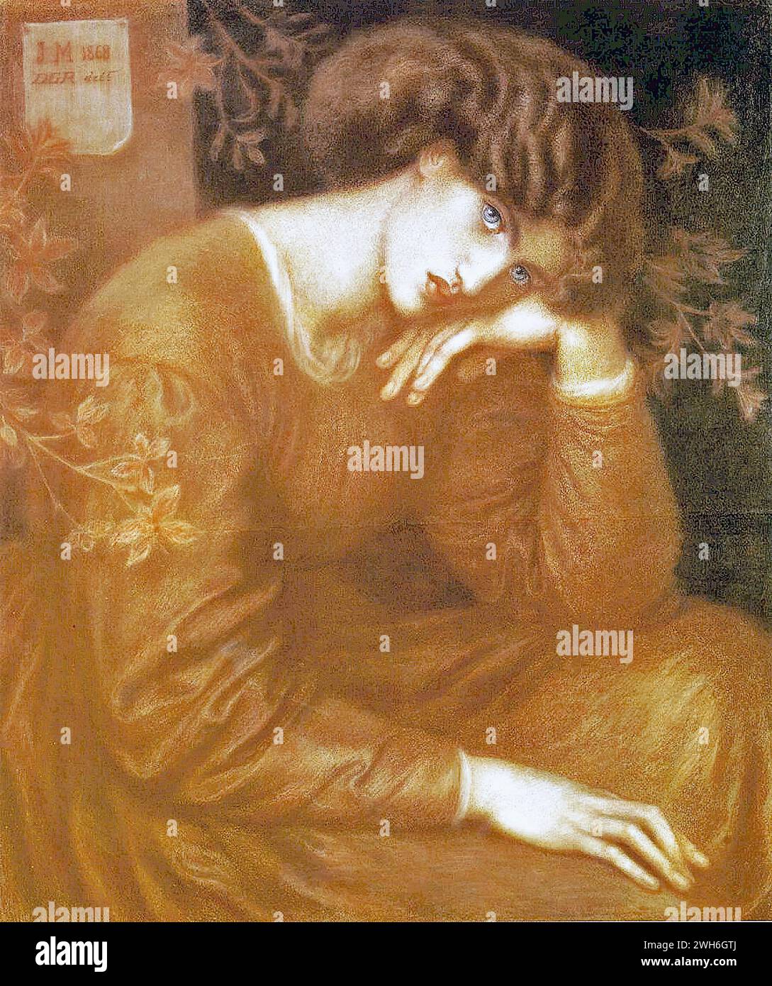 Dante Gabriel Rossetti (1828-1882), British, Pre-Raphaelite Brotherhood - Reverie, Study with ...