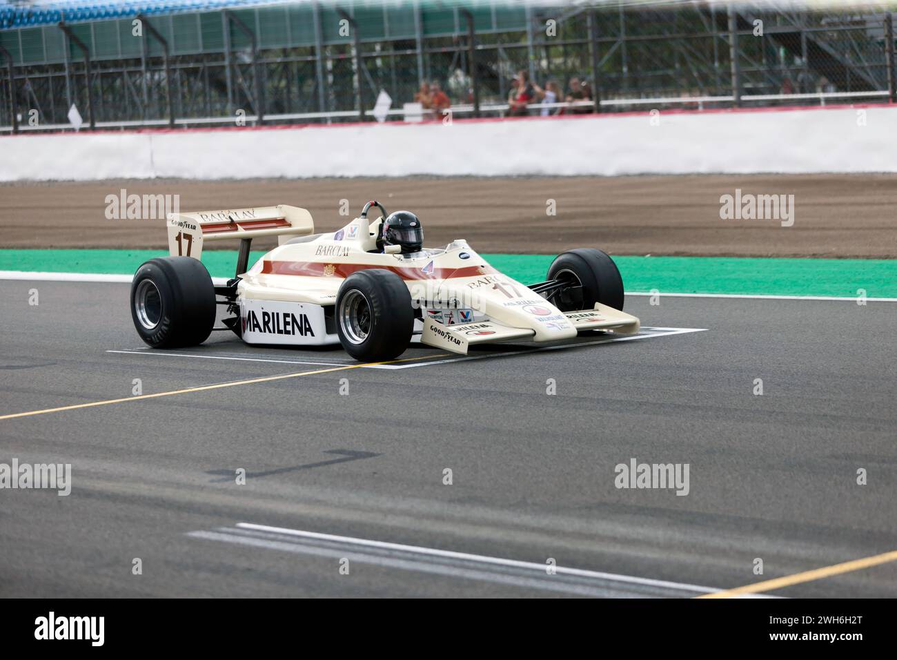 Steve Hartley demonstrating his Cream, 1983, Arrows A6 Formula One Car ...