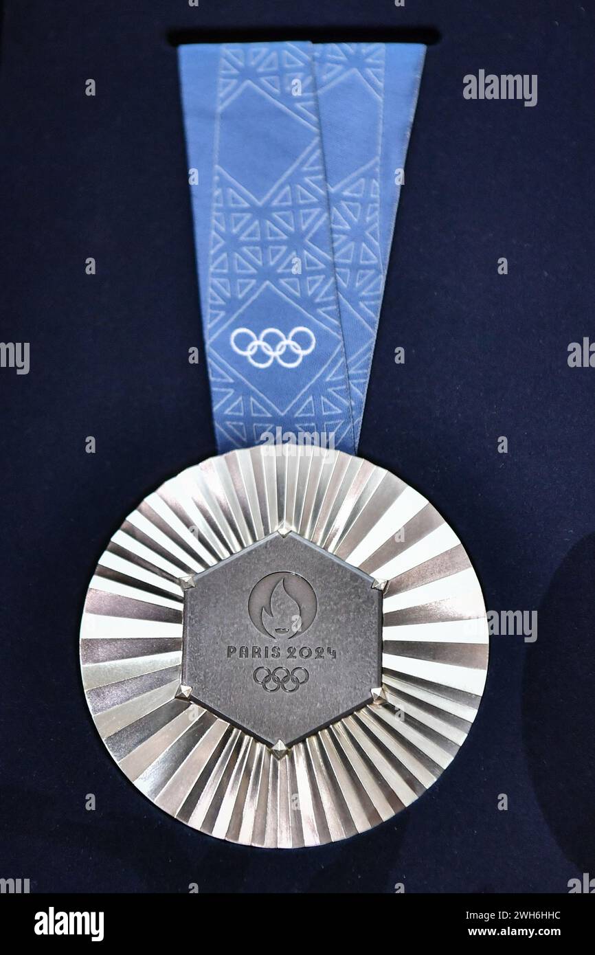 Paris, France. 07th Feb, 2024. Unveiling of the Olympic medals for the ...