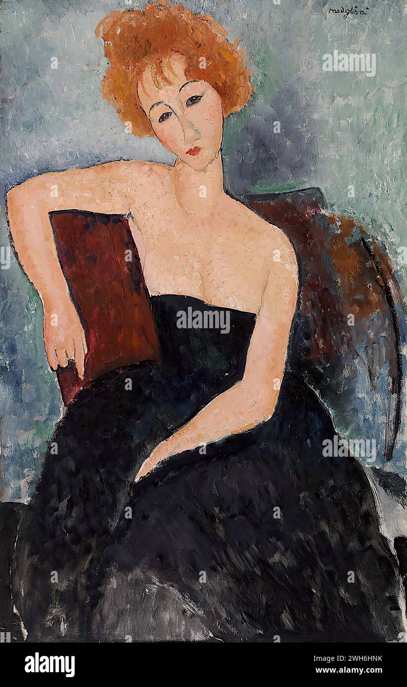 Amedeo Modigliani (1884-1920), Italian, Modernism - Young Redhead Woman ...