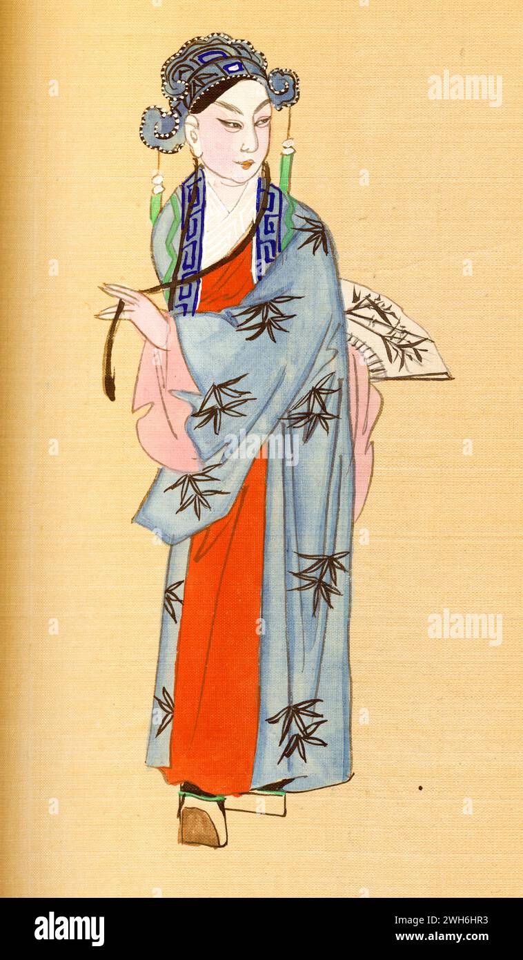 Scholar, Beijing Opera character, painting from Chinese Theater, by A ...