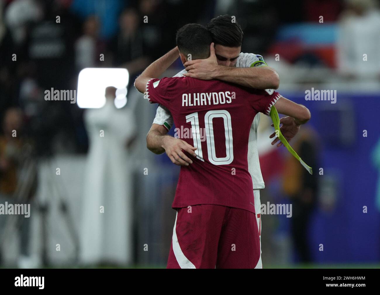DOHA, QATAR - FEBRUARY 07: Captain, Hassan Al-Haydos of Qatar and ...