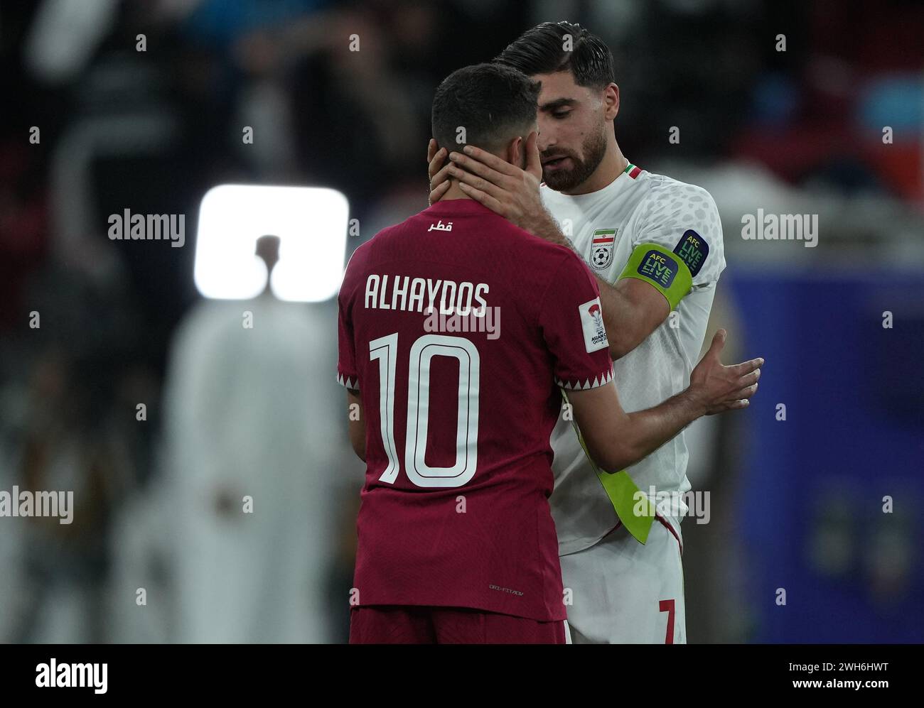 DOHA, QATAR - FEBRUARY 07: Captain, Hassan Al-Haydos of Qatar and ...